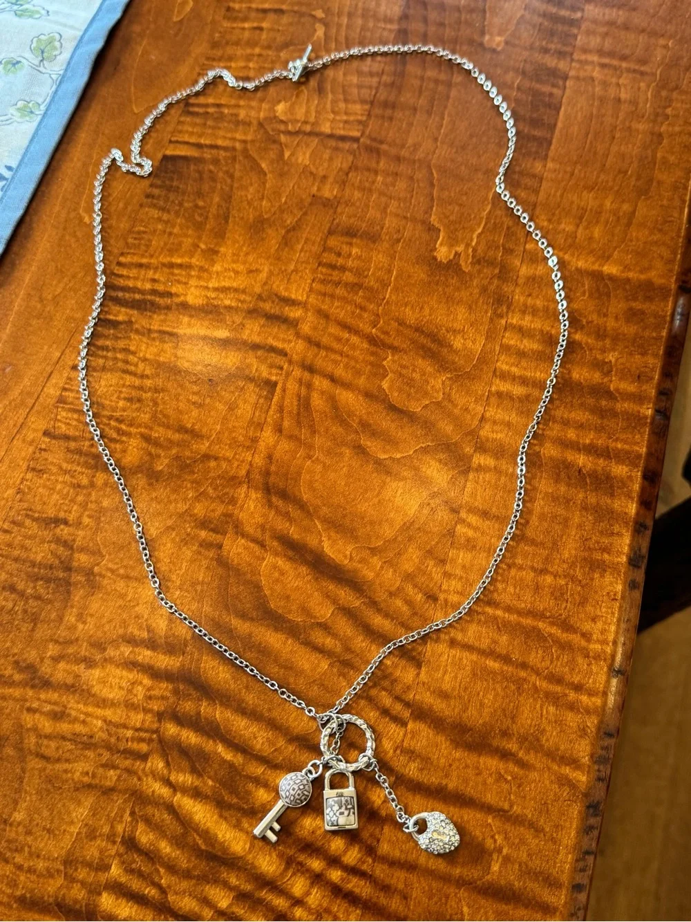 Jilzarah | Jewelry | Silver Tone Charm Pendant Necklace With Key Lock ...